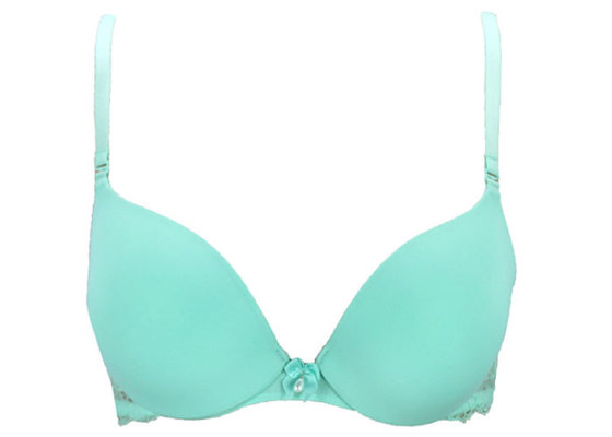 Soutiens-gorge sans couture d'Underwire capitonnés par gel, joli soutien-gorge vert de dentelle pour l'été