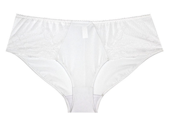 Culottes femelles de lingerie de dentelle des sous-vêtements des femmes en nylon de Knit dans le blanc