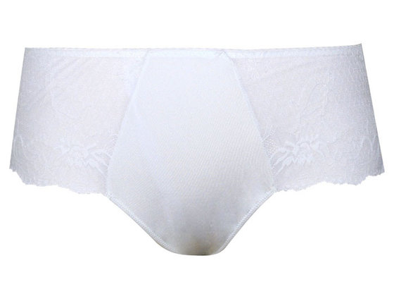 Culottes femelles de lingerie de dentelle des sous-vêtements des femmes en nylon de Knit dans le blanc