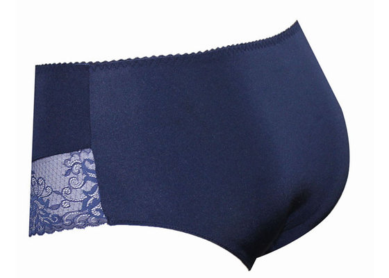 Plus confortable bleu-foncé plus des culottes de taille dans L/dentelle contraste de XL/XXL/XXXL