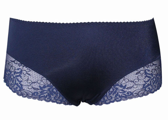 Plus confortable bleu-foncé plus des culottes de taille dans L/dentelle contraste de XL/XXL/XXXL