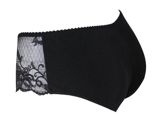 Façonnez la femme 3XL plus les sous-vêtements sexy de filles de culottes de taille, noirs