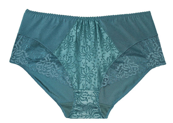 Honorez la taille moyenne de dentelle plus les culottes sexy de taille/culottes vert-foncé du jacquard 2XL