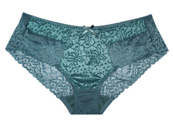 Culottes de Boyshorts de hausse de dentelle de mode basses, sous-vêtements floraux de dentelle de satin de jacquard
