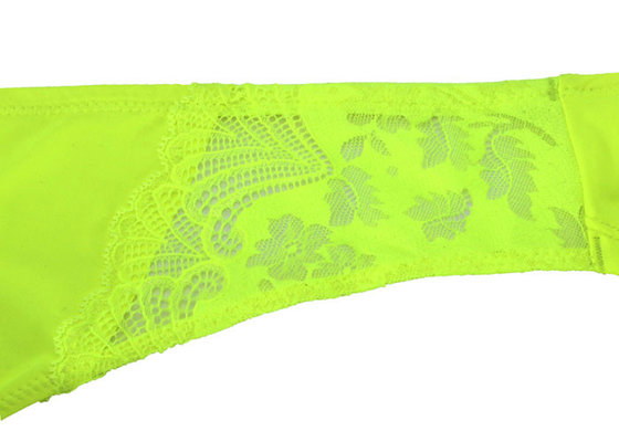 Façonnez à de brèves culottes de bikini de microfiber les sous-vêtements jaunes au néon