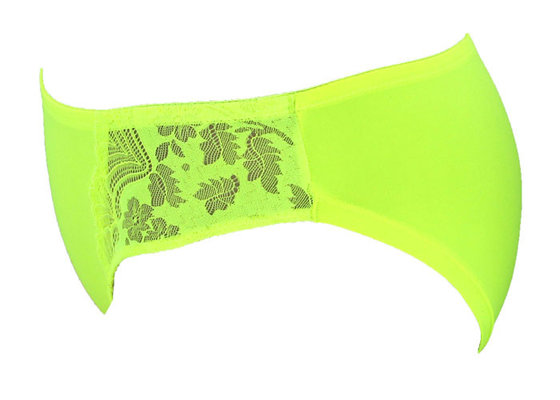Façonnez à de brèves culottes de bikini de microfiber les sous-vêtements jaunes au néon
