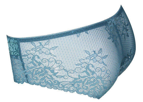 Culottes de Boyshorts de hausse de dentelle de mode basses, sous-vêtements floraux de dentelle de satin de jacquard