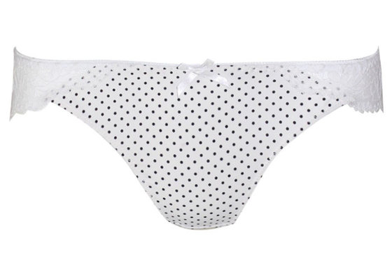 L'OEM façonnent à de jolies filles des bikinis le classique blanc de bikini de point de polka