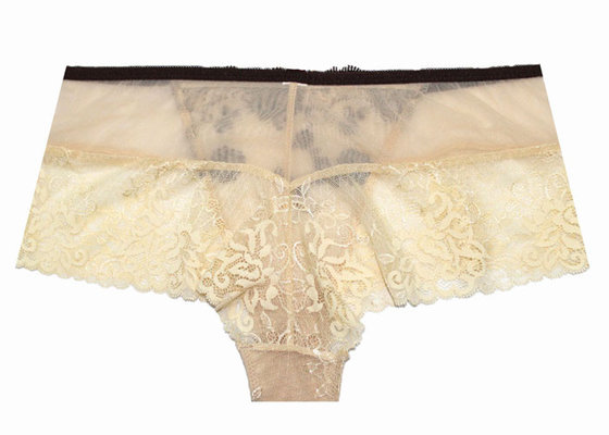 Couverture arrière de culottes femelles de Boyshort de maille de broderie d'OEM pleine