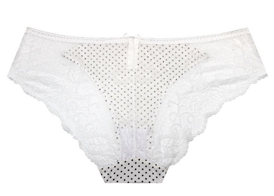 L'OEM façonnent à de jolies filles des bikinis le classique blanc de bikini de point de polka