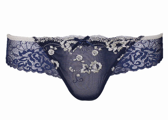 Sous-vêtements confortables de lanière de dentelle de lanières sexy de femmes de maille de broderie