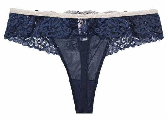 Sous-vêtements confortables de lanière de dentelle de lanières sexy de femmes de maille de broderie