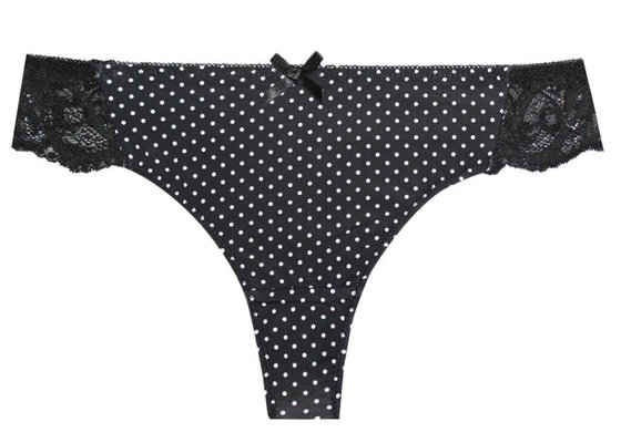 La lanière blanche de point de polka de Microfiber, lacent les lanières bleues sexy de basse hausse