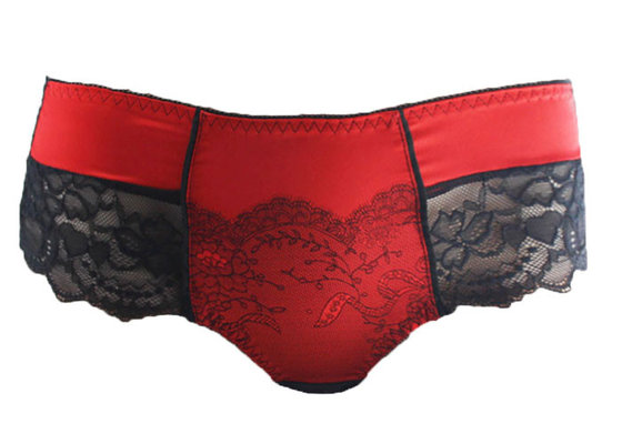 Culotte assez confortable de Boyshort d'équilibre de dentelle avec le beau satin à l'avant