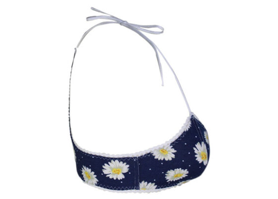 Cotton Racerback Lace Bralettes   Spaghetti Straps Bra with Flora Printing