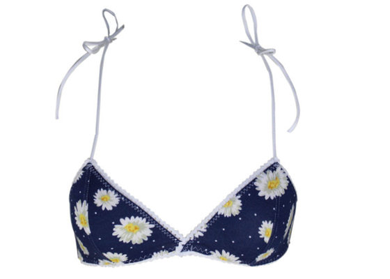 Cotton Racerback Lace Bralettes   Spaghetti Straps Bra with Flora Printing