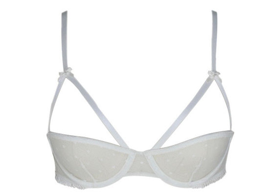 Mode libre de bonbon à confort de Bralettes de dentelle sexy de soutien-gorge de tasse du blanc 1/2