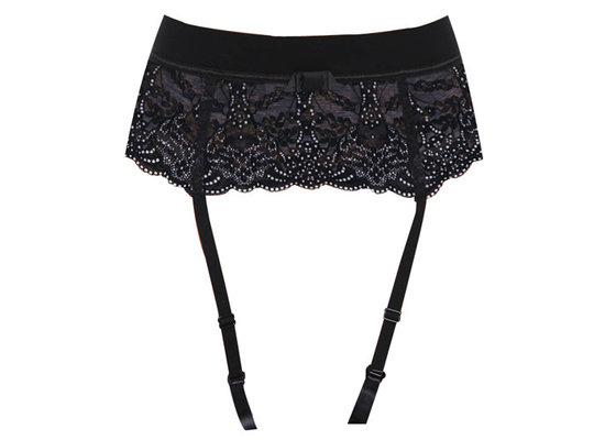 Ceintures de jarretière sexy de dentelle noire confortable avec la basse taille, taille de S/M/L/XL