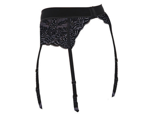Ceintures de jarretière sexy de dentelle noire confortable avec la basse taille, taille de S/M/L/XL