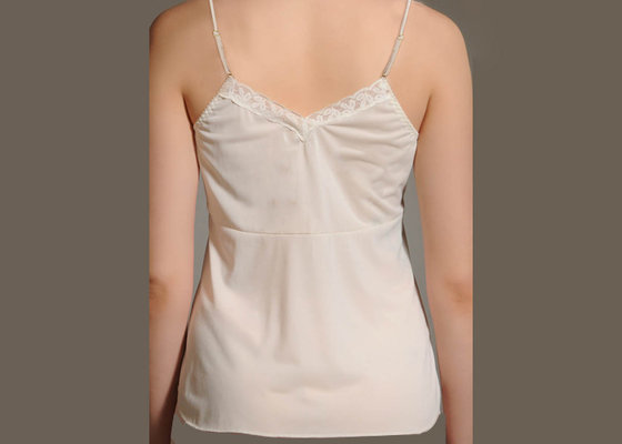 Comfortable White Softy Modal Camisole Ladies Slips with Ruched Cups