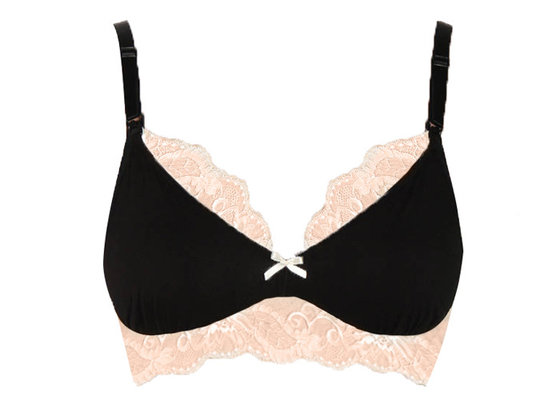 Soutien-gorge sans couture blanc noir de soins de coton avec la dentelle molle pour les femmes