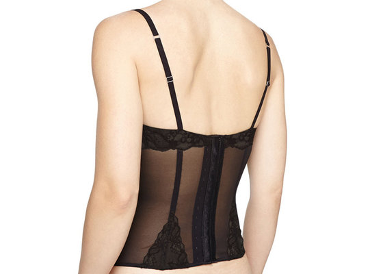 Soutien-gorge ultra mince de style de corset de dentelle de maille de noir plus le soutien-gorge nuptiale de corset de taille