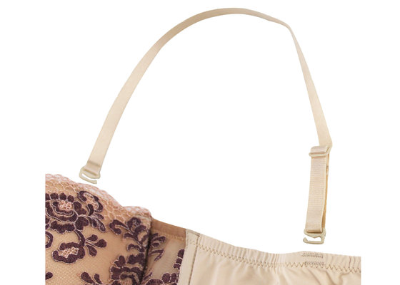 Mode sexy de couleur de contraste de soutiens-gorge d'Underwire Demi de dentelle beige de luxe