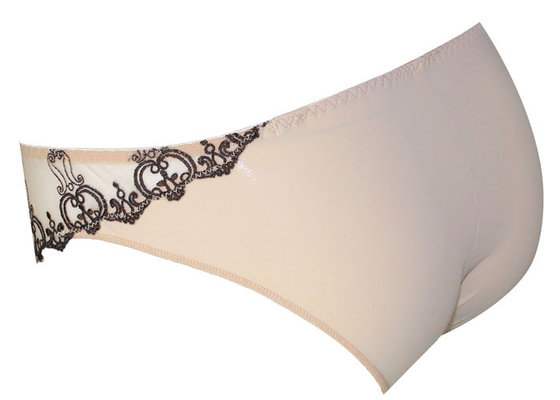 Abricot/culottes magnifiques grisâtres de bikinis de broderie pour des femmes
