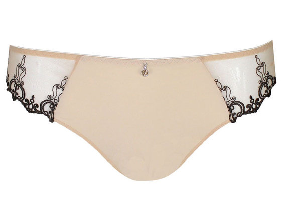 Abricot/culottes magnifiques grisâtres de bikinis de broderie pour des femmes