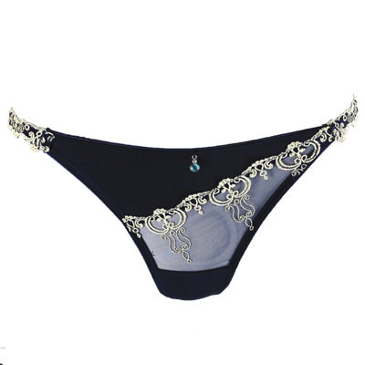 Lanières sexy élégantes nobles de femmes avec la dentelle sensible de broderie sur le côté