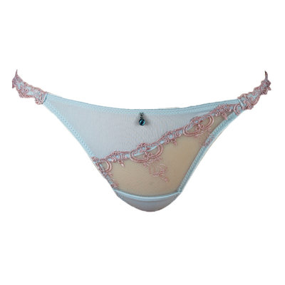 Lanières sexy élégantes nobles de femmes avec la dentelle sensible de broderie sur le côté