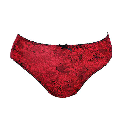 Hautes culottes élastiques roses de Microfiber avec la belle fleur d'impression