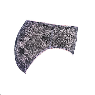 Hautes culottes élastiques roses de Microfiber avec la belle fleur d'impression