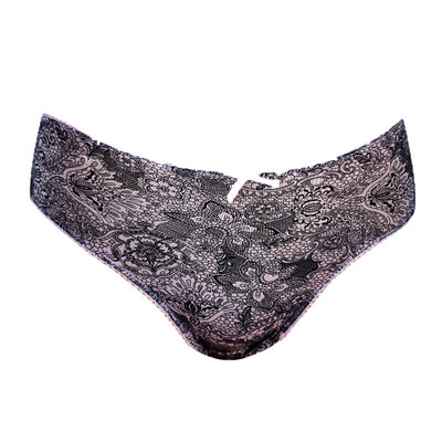 Hautes culottes élastiques roses de Microfiber avec la belle fleur d'impression