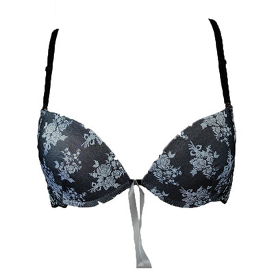 Les femmes sexy de 3/4 tasse capitonnées soulèvent le centre de soutien-gorge de plongeon avec le lien de dentelle de ruban