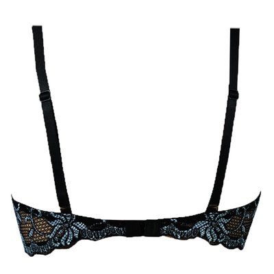 Les femmes sexy de 3/4 tasse capitonnées soulèvent le centre de soutien-gorge de plongeon avec le lien de dentelle de ruban