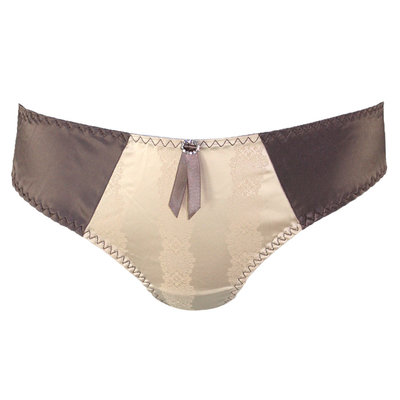 Les jolis bikinis de filles de satin classique de jacquard lissent confortable avec le pendant de fantaisie