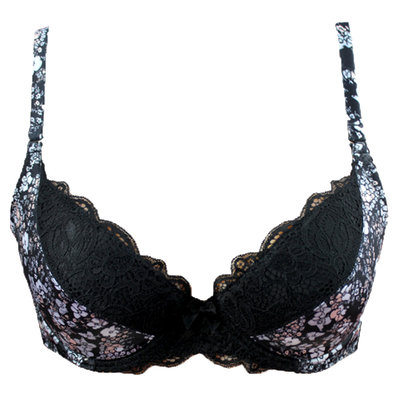 Lingerie de Madame Comfortable Plus Size D E de femmes de soutiens-gorge de tasse de satin de fleur de cru pleine