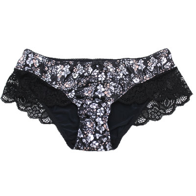 Culottes de coton de Madame Boyshorts Sexy Lace Women de satin d'impression florale de cru