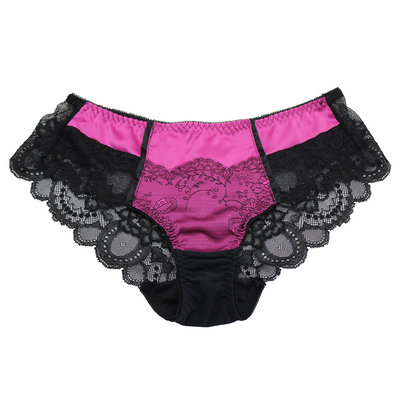 Culotte florale de dentelle d'impression de satin de jolie de filles de coton de Sexi taille de bikinis basse