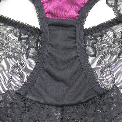 Culotte florale de dentelle d'impression de satin de jolie de filles de coton de Sexi taille de bikinis basse