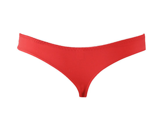 Comfortable Hot Red Micro Mini Thong Lace Decoration Woman Lingerie T Back Thong