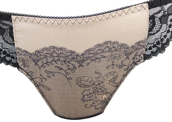 Couleur rouge de jacquard de satin de dentelle de broderie de femmes de culotte chaude sexy de dessous