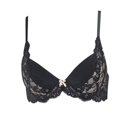 Confortables minces capitonnés soulèvent la lingerie Underwire de broderie de dentelle de soutien-gorge de soutiens-gorge