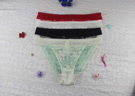 Jolis bikinis de filles de mi taille adulte, culotte sexy de dentelle de Spandex confortable
