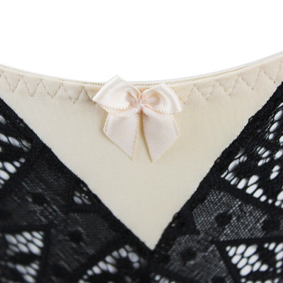 Dos avant Microfiber de dentelle de femmes de culottes molles en nylon de Boyshorts avec l'arc
