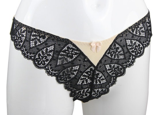 Sous-vêtements sexy de bikini de coton de culotte de Madame Lace Front Smooth Microfiber