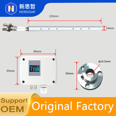 Pitot Tube Wind Speed Transducer Air Velocity Sensor Pipe Anemometer Air Flowmeter 0-5V 0-10V 4-20mA RS485