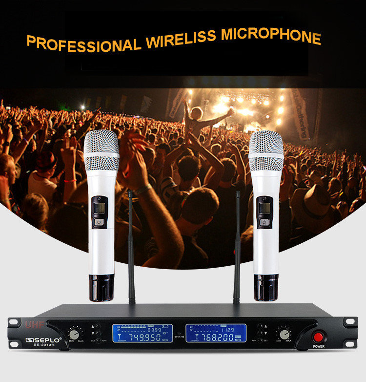 Automatic frequency professional wireless microphone SE-2013R, high quality PLL wireless collar micorphone for singing