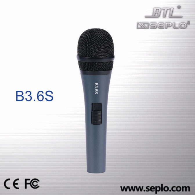 Metal wire microphoneB3.6S,high sensitivity karaoke microphone , dynamic wire microphone for band